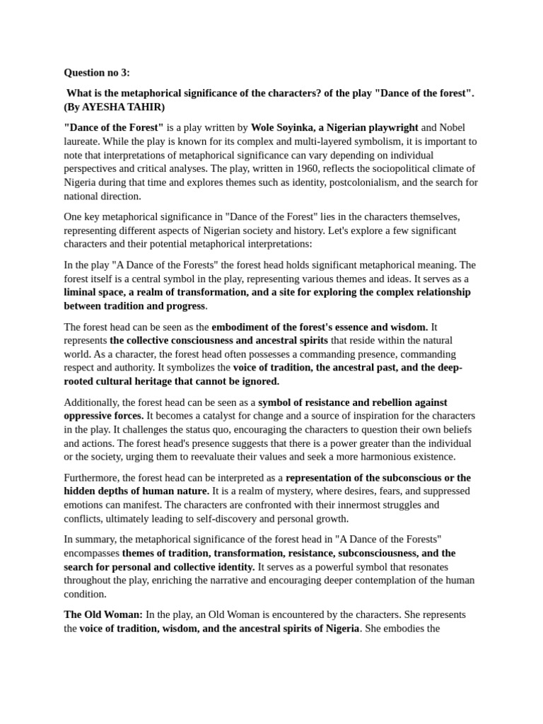 Long Questions of A Dance of The Forest-22 | PDF | Deities