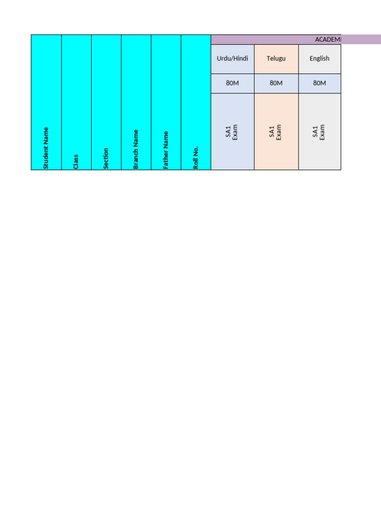 TS SA1 Marks Template 6 to 10 | PDF | Semitic Words And Phrases