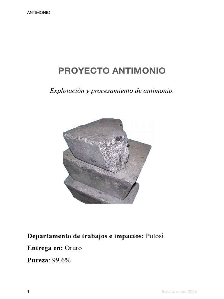 Proyecto Antimonio | PDF | Sustentabilidad | Minería