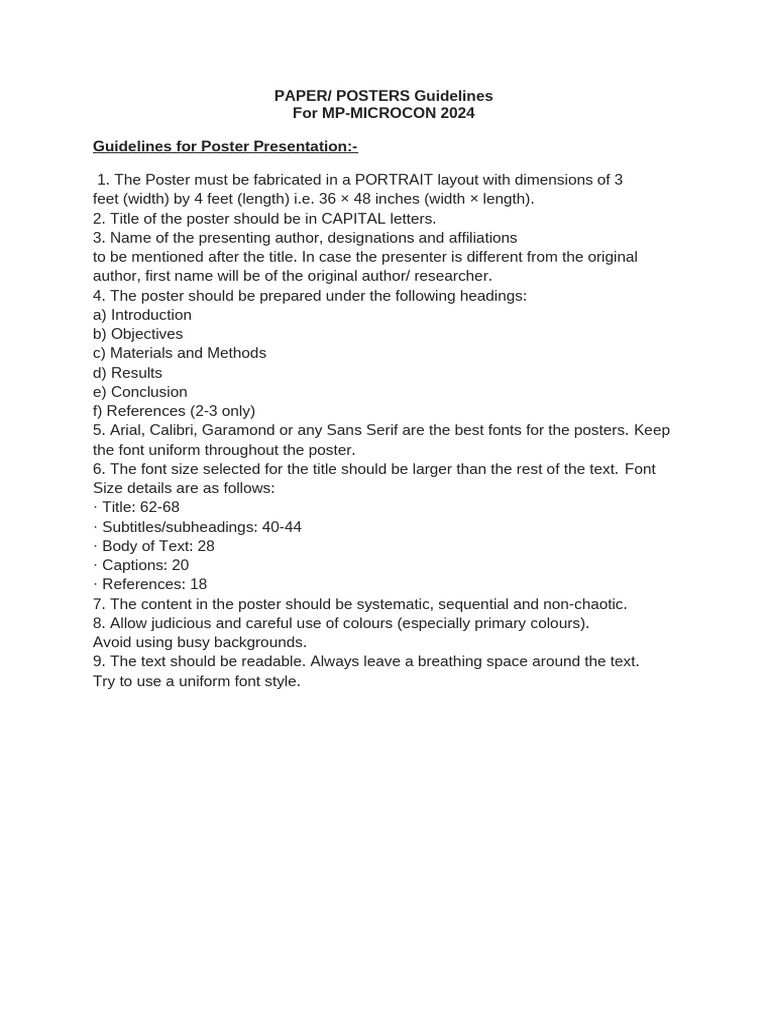 Guidelines For Presentation | PDF