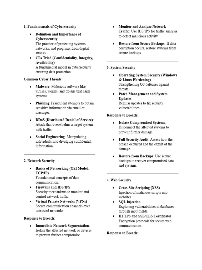 Cybersecurity Fundamentals Guide | PDF | Security | Computer Security