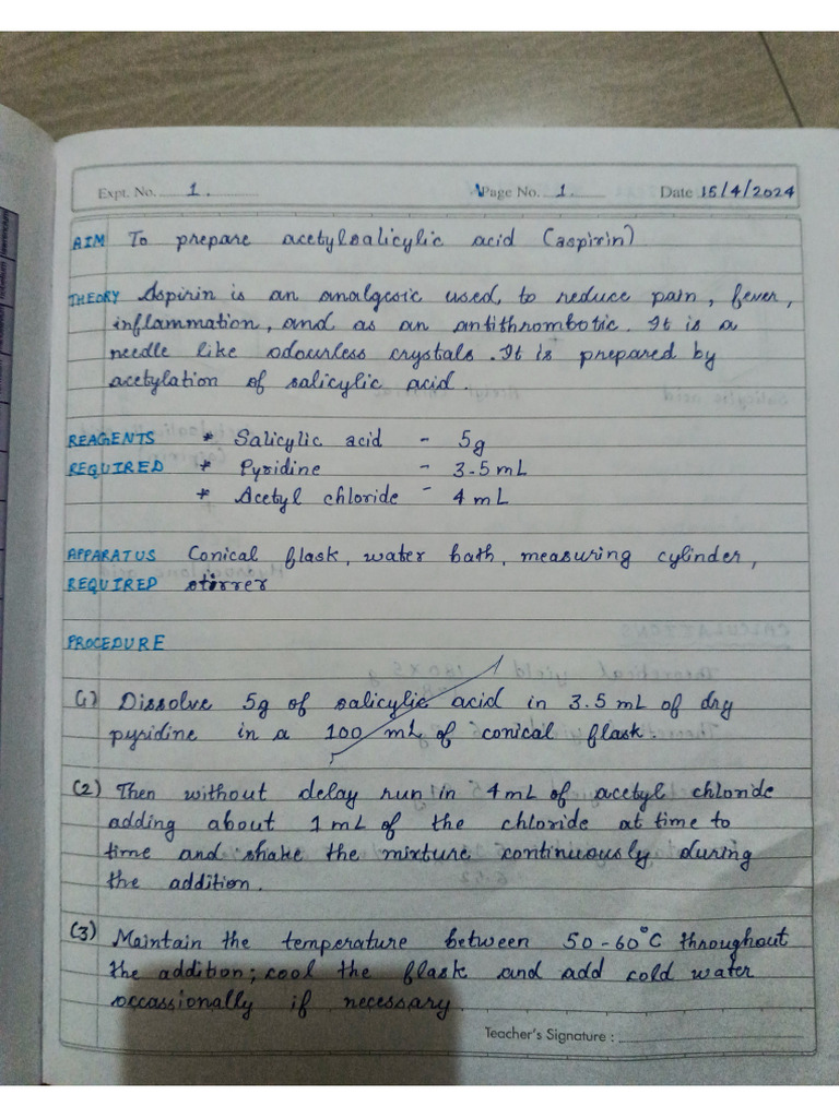 Chemistry 2nd Semester Lab File | PDF