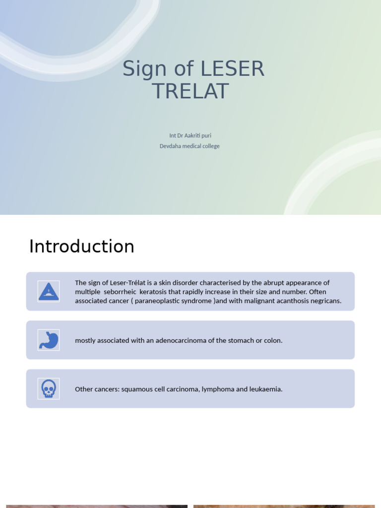 Leser-Trélat Sign and Cancer Links | PDF | Cancer | Adenocarcinoma