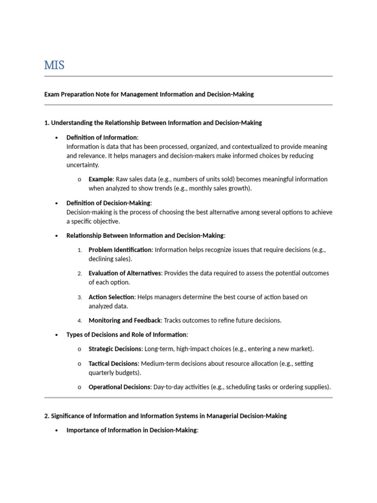 Exam prep for MIS | PDF | Performance Indicator | Enterprise Resource ...