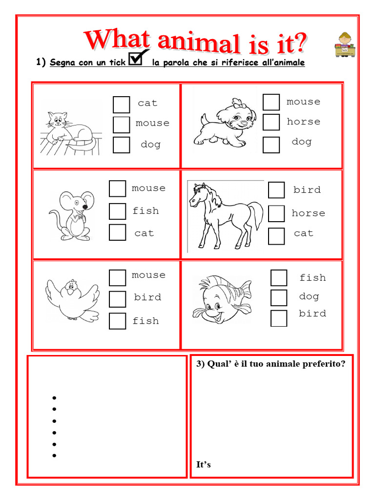 Animal Coloring and Identification Activity | PDF