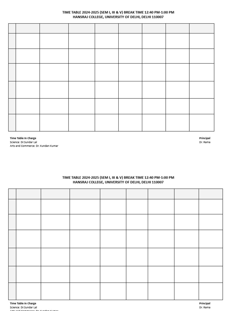 English Teachers Timetable | PDF