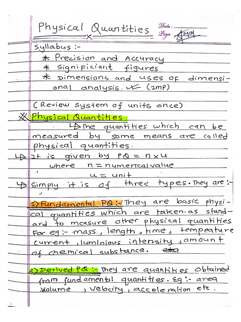 Physical Quantities | PDF