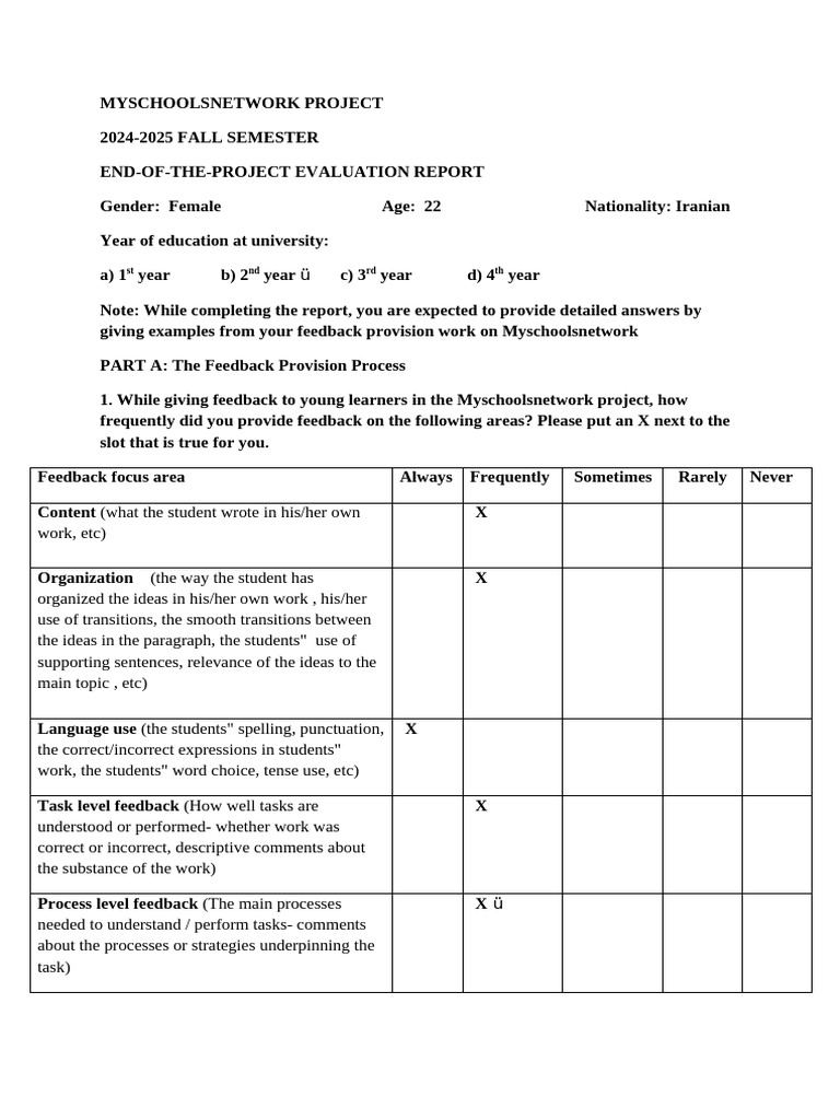 Revised Evaluation Form MYSCHOOLSNETWORK PROJECT 12 01 2025 1 | PDF ...