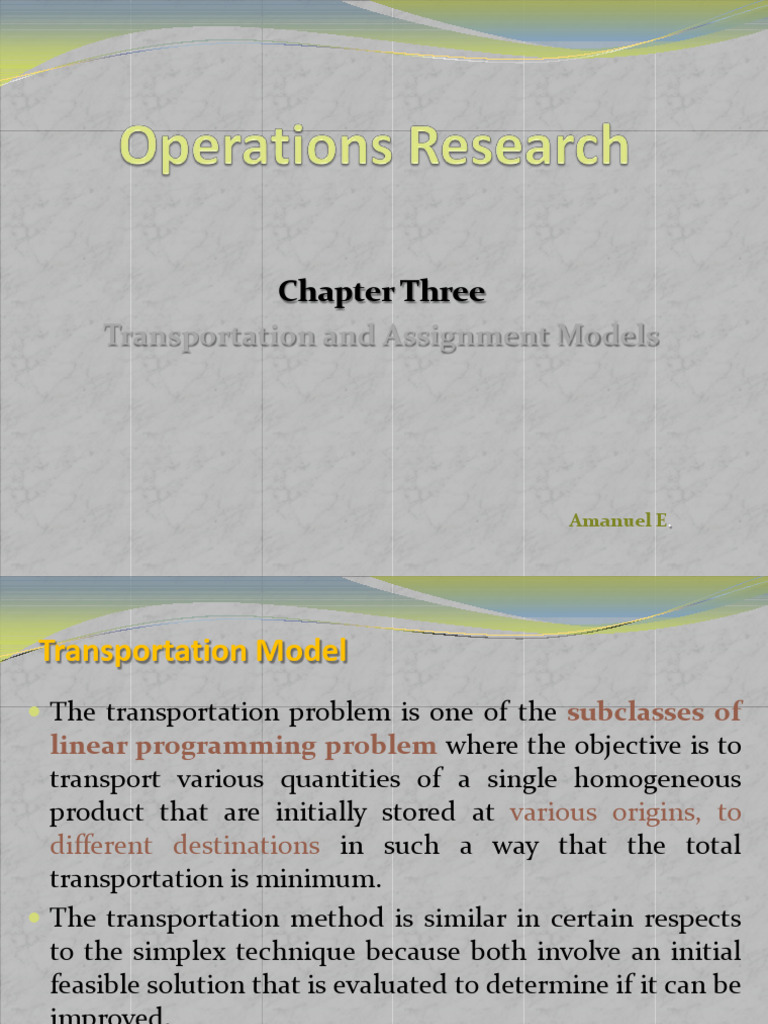 Cha-3 OR | PDF | Mathematics Of Computing | Applied Mathematics