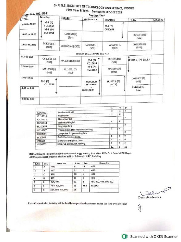 Timetable I Yr B.Tech.-compressed 1 | PDF