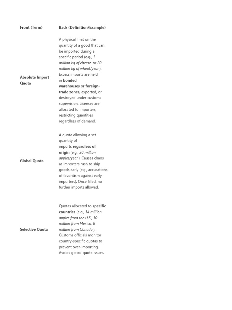 Chapter 5 Excel Sheer Definations | PDF | Subsidy | Dumping (Pricing Policy)