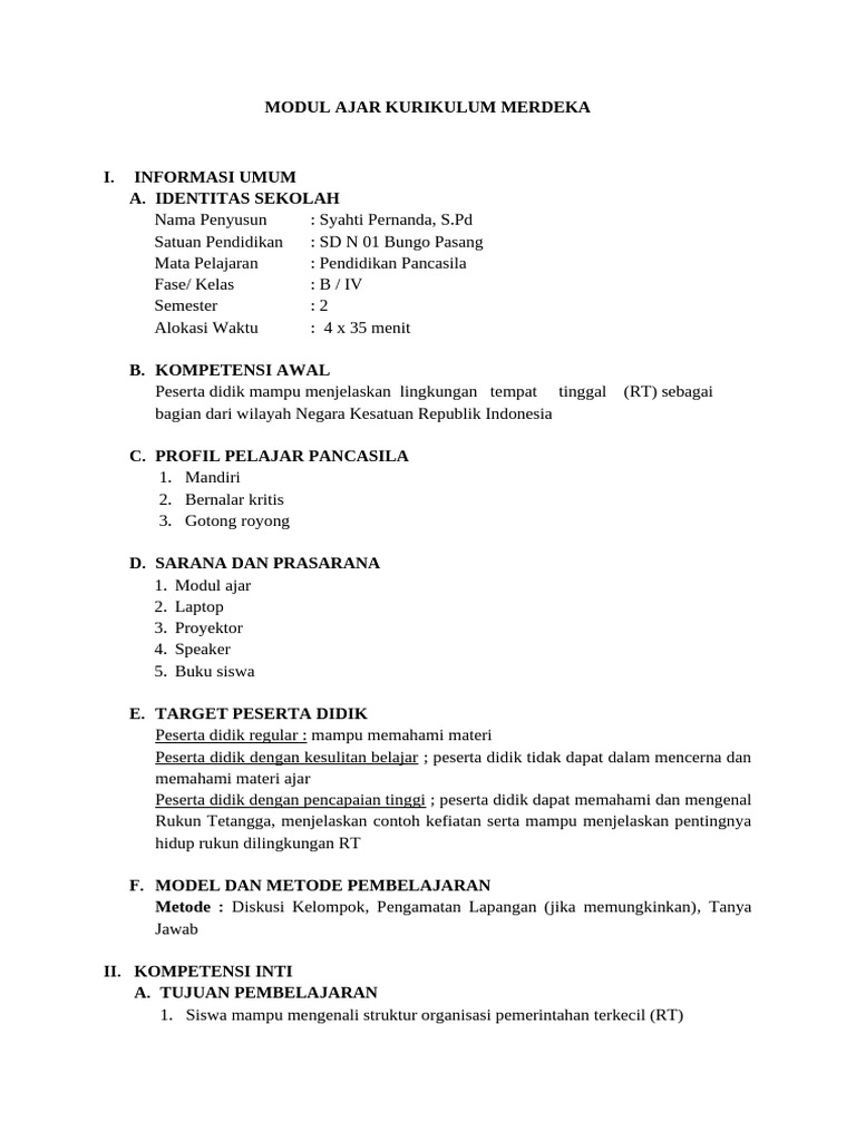 Modul PP Mengenal RT - 014058 | PDF