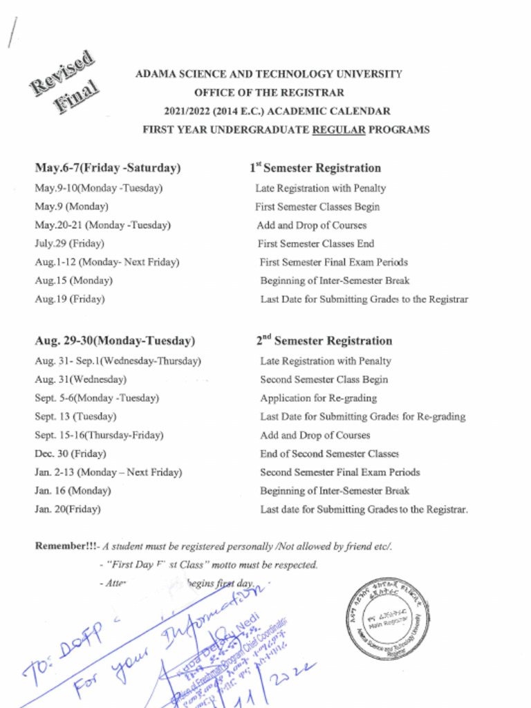Academic Calendar | PDF