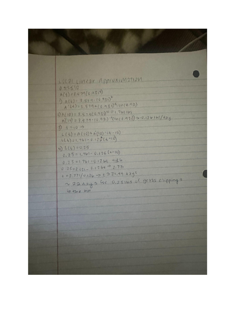 Local Linear Approximation | PDF