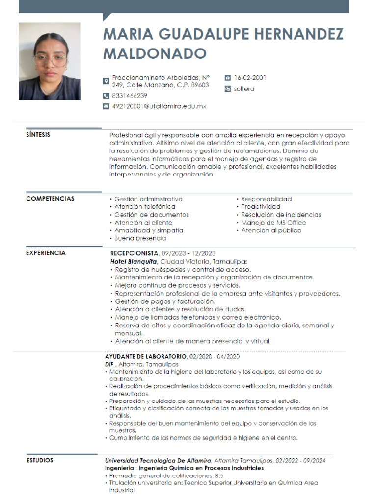 CV Maria Gpe HDZ Maldonado | PDF