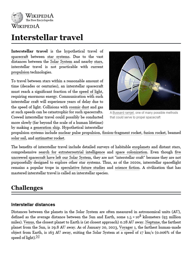 Interstellar Travel: Challenges and Prospects | PDF | Interstellar ...