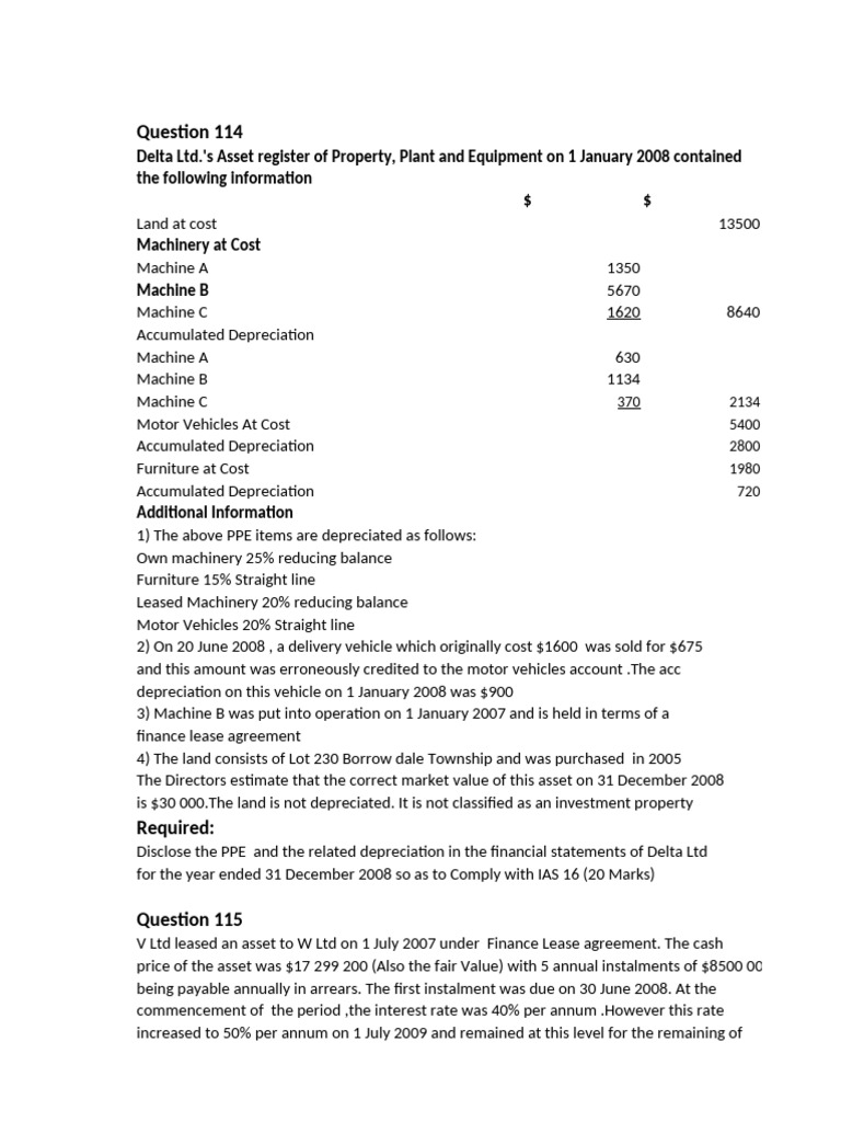 Supplementary Questions Fin3 | PDF | Depreciation | Interest