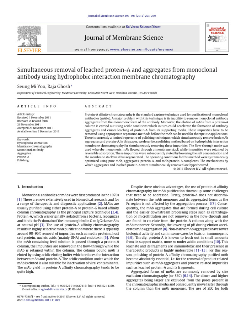 Simultaneous Removal of Leached Protein-A and Aggregates From ...