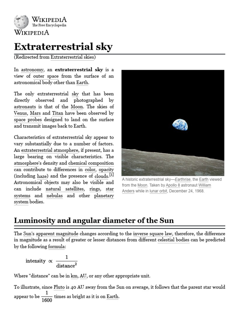 Extraterrestrial Sky - Wikipedia | PDF | Neptune | Jupiter