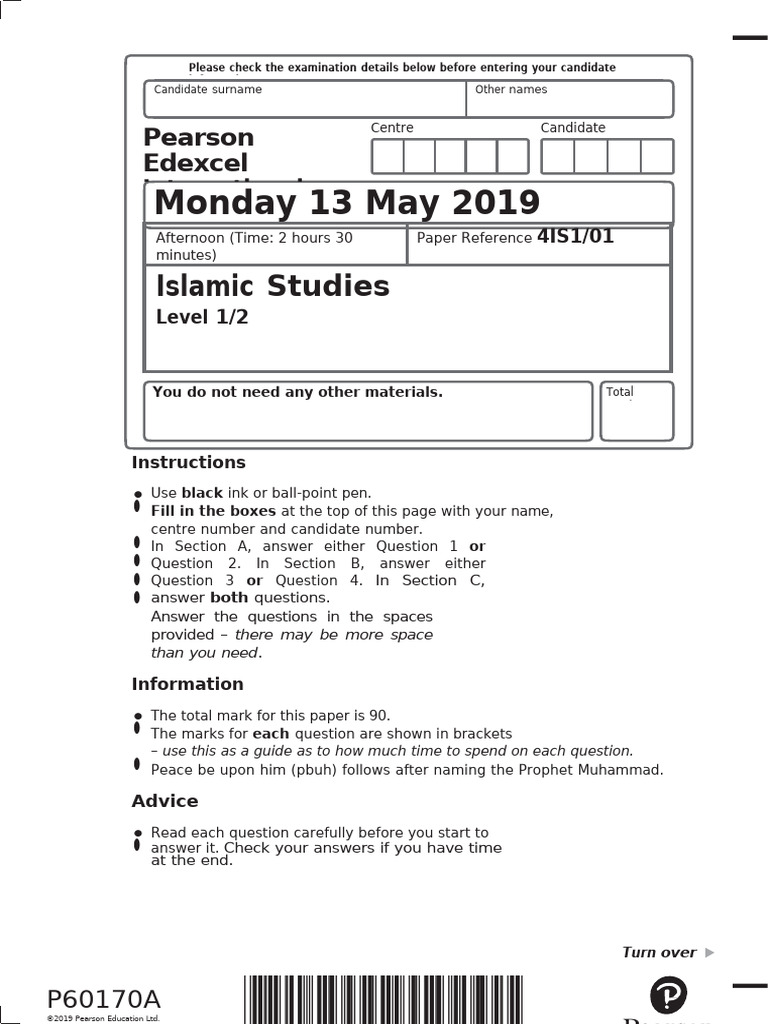 Islamic Studies Exam Paper Overview | PDF | Prophets And Messengers In ...