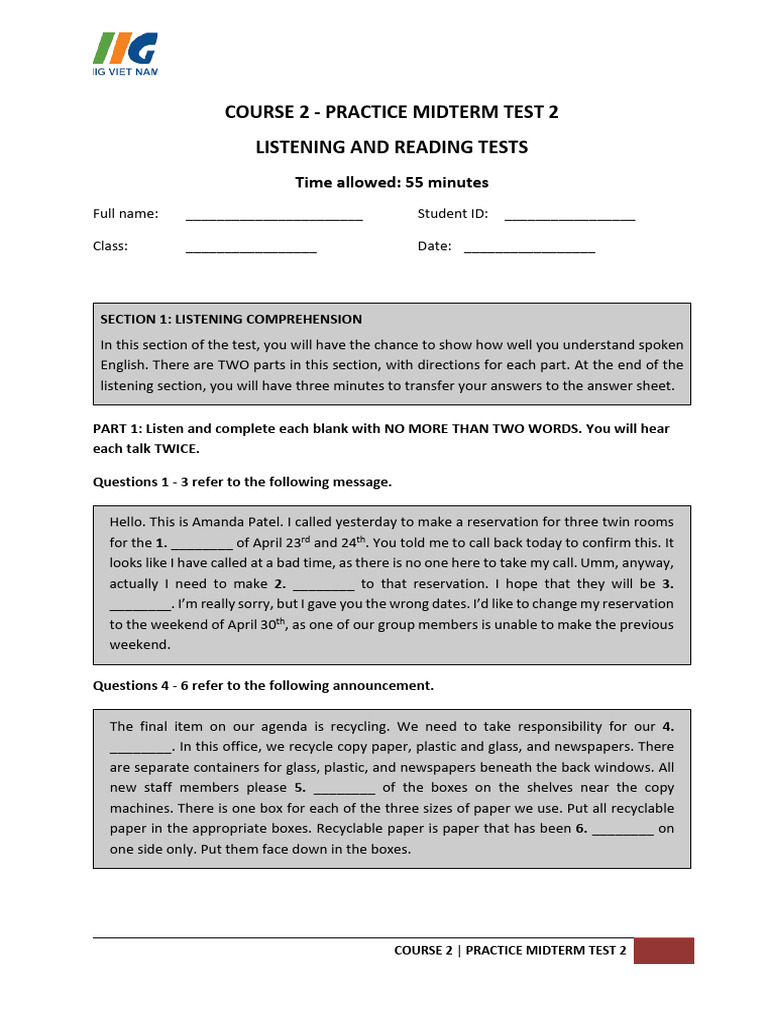C2 - Midterm - Practice Test 2 | PDF | Menu