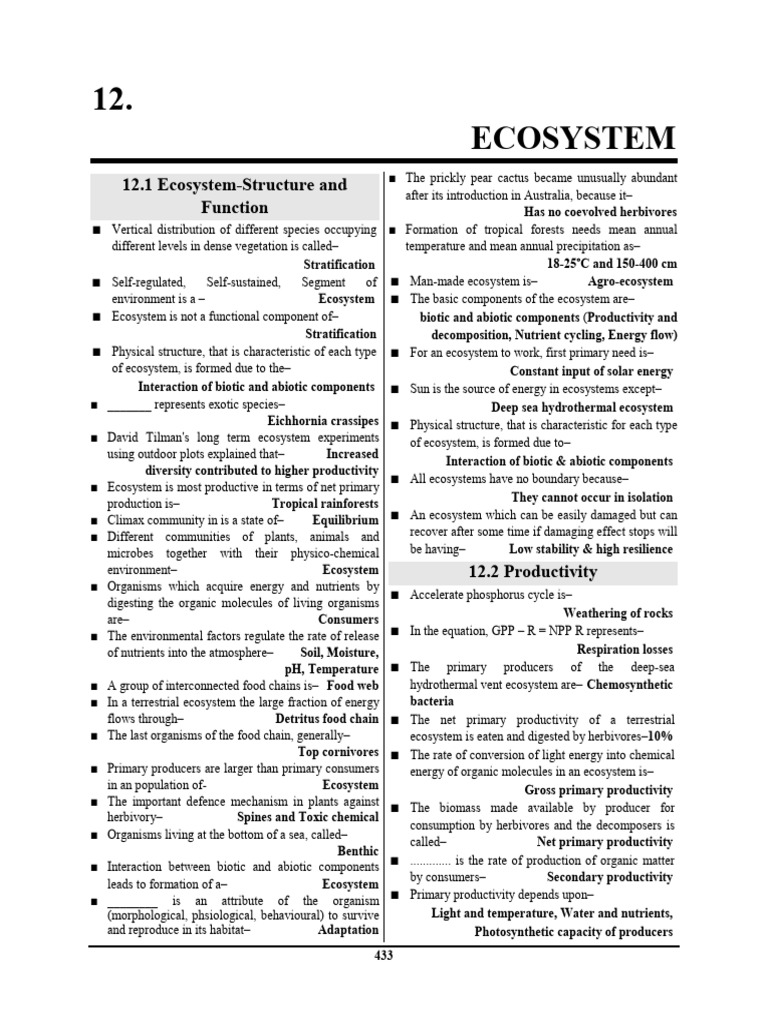 12 Ecosystem | PDF | Ecosystem | Primary Production