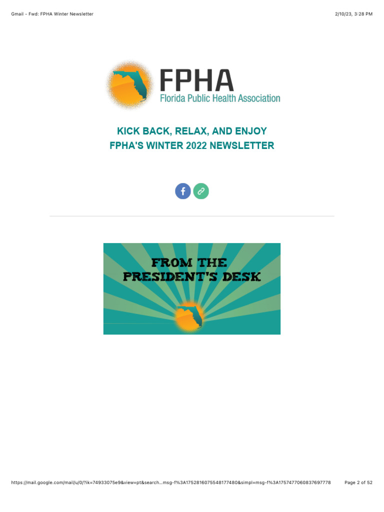 FPHA Winter Newsletter Feature | PDF | Public Health