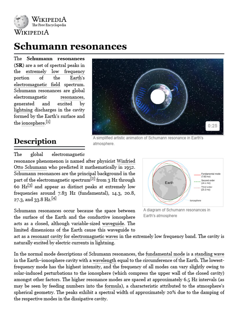 Schumann Resonances - Wikipedia | PDF | Physical Phenomena | Physical Sciences