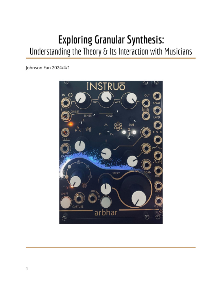 Granular Synthesis: Theory & Music Interaction | PDF | Synthesizer