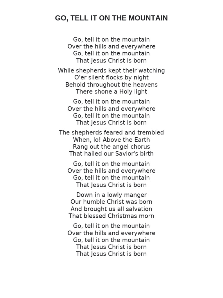 GO Tell It On The Mountain | PDF