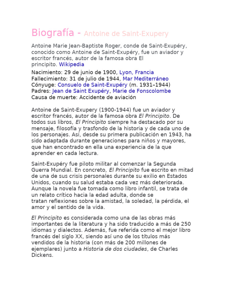 Biografía Antoni | PDF | El Principito