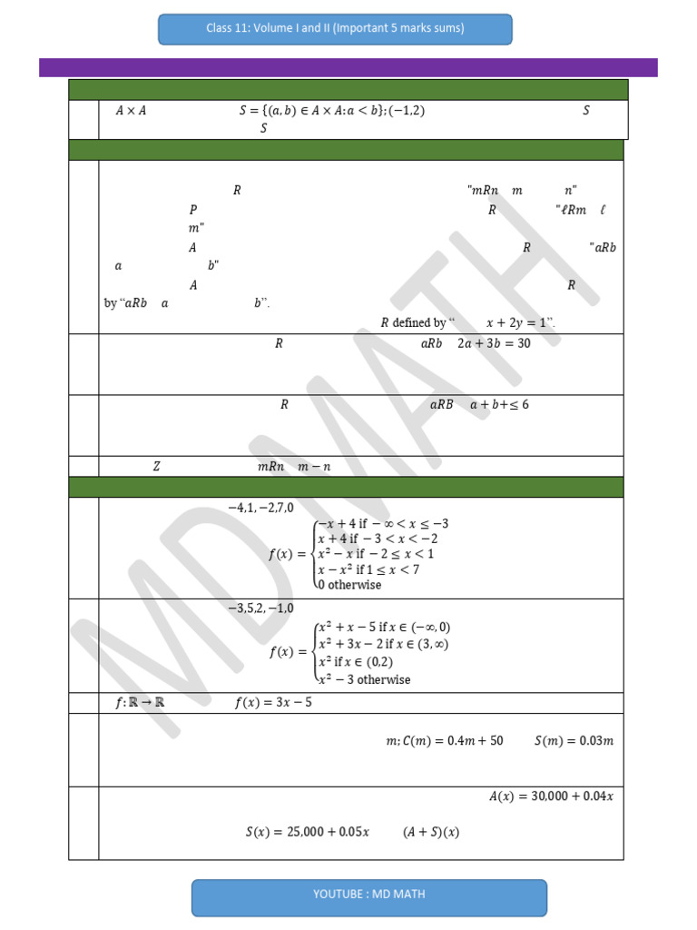 11STD IMPORTANT 5 MARKS Uumbu Daa | PDF | Numbers | Natural Number