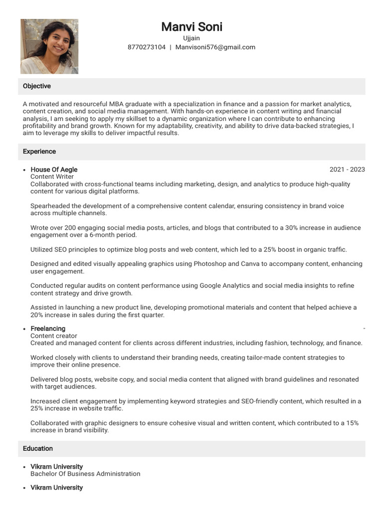 manvi (cv) | PDF | Search Engine Optimization | Social Media