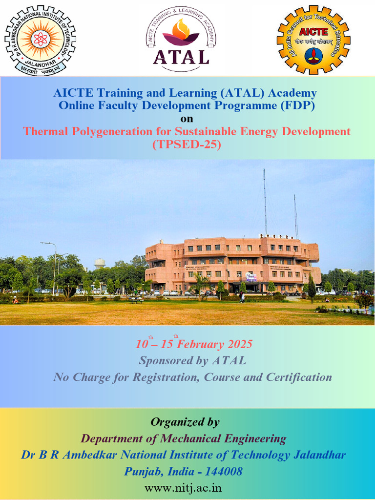 Brochure AICTE Training and Learning (ATAL) Academy Online Faculty Development Programme (FDP ...