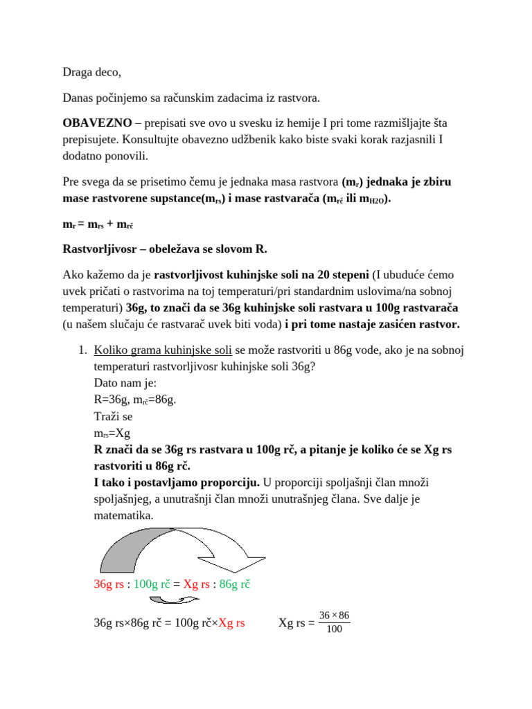 23 03 Hemija 7 Zadaci Rastvorljivost | PDF