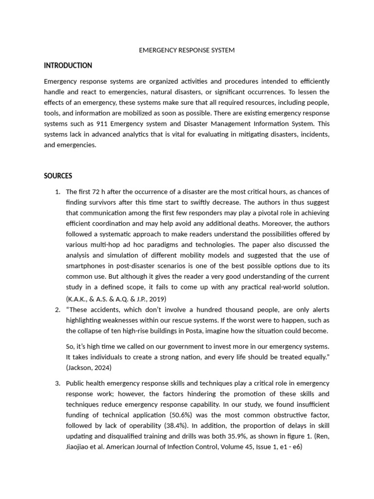 Emergency Response System | PDF | Emergency