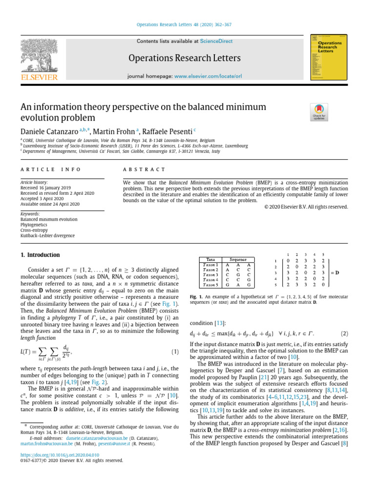 Catanzaro Et Al. - 2020 - An Information Theory Perspective On The Balanced | PDF | Matrix ...