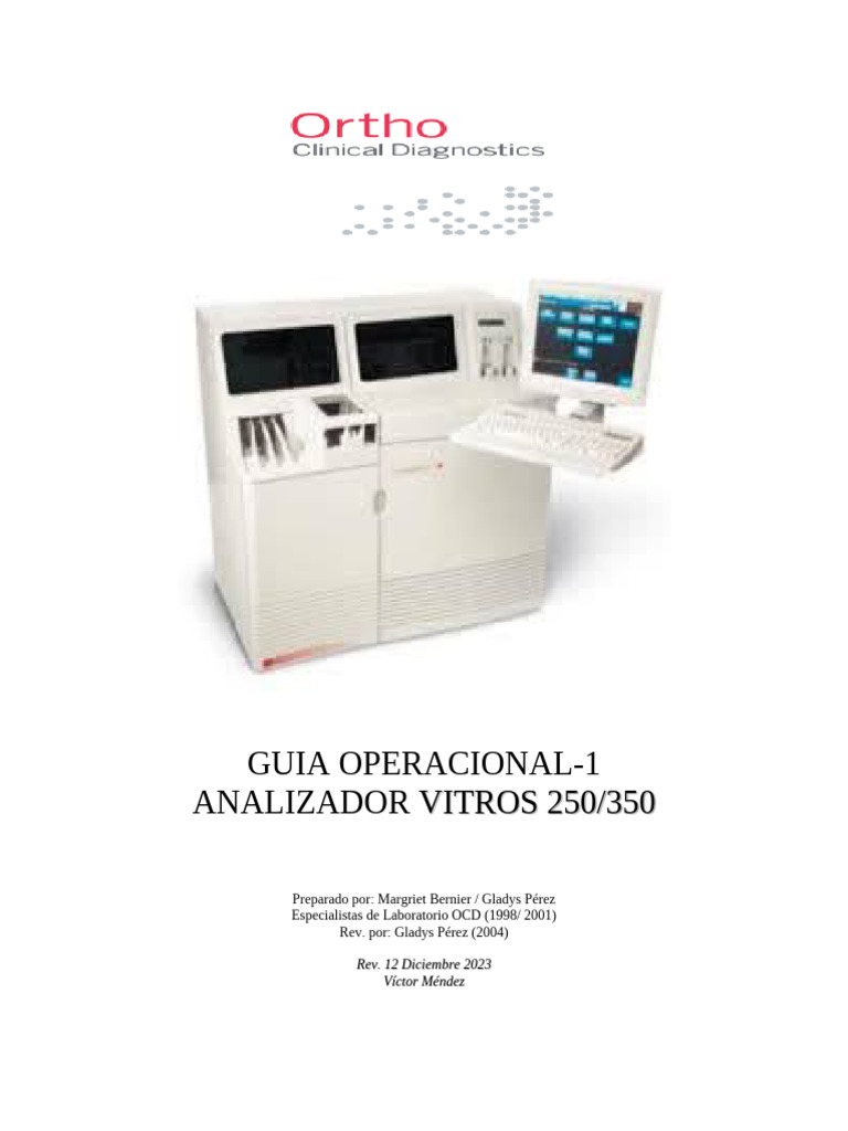 Guía Operativa VITROS 250/350 | PDF | Calibración | Teclado