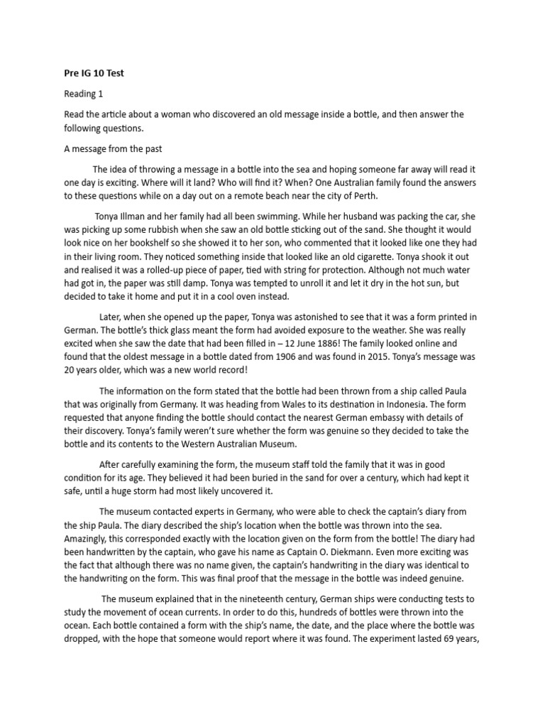 Pre IG Sample Test | PDF | Classroom