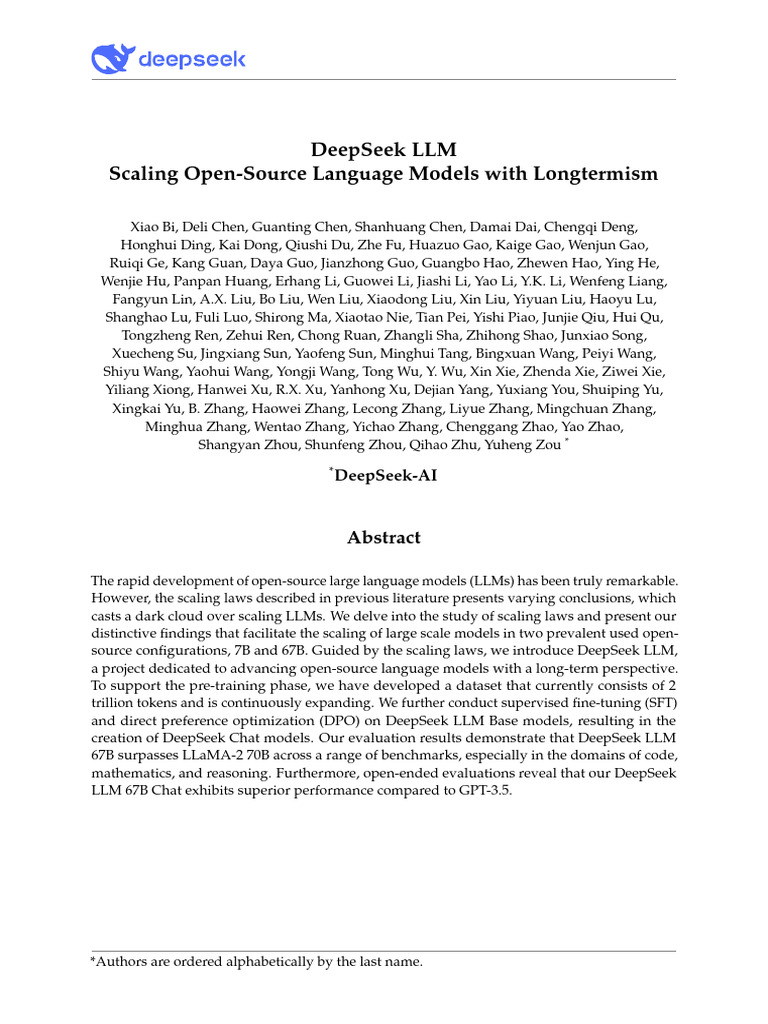 Deepseek LLM | PDF | Power Law | Learning