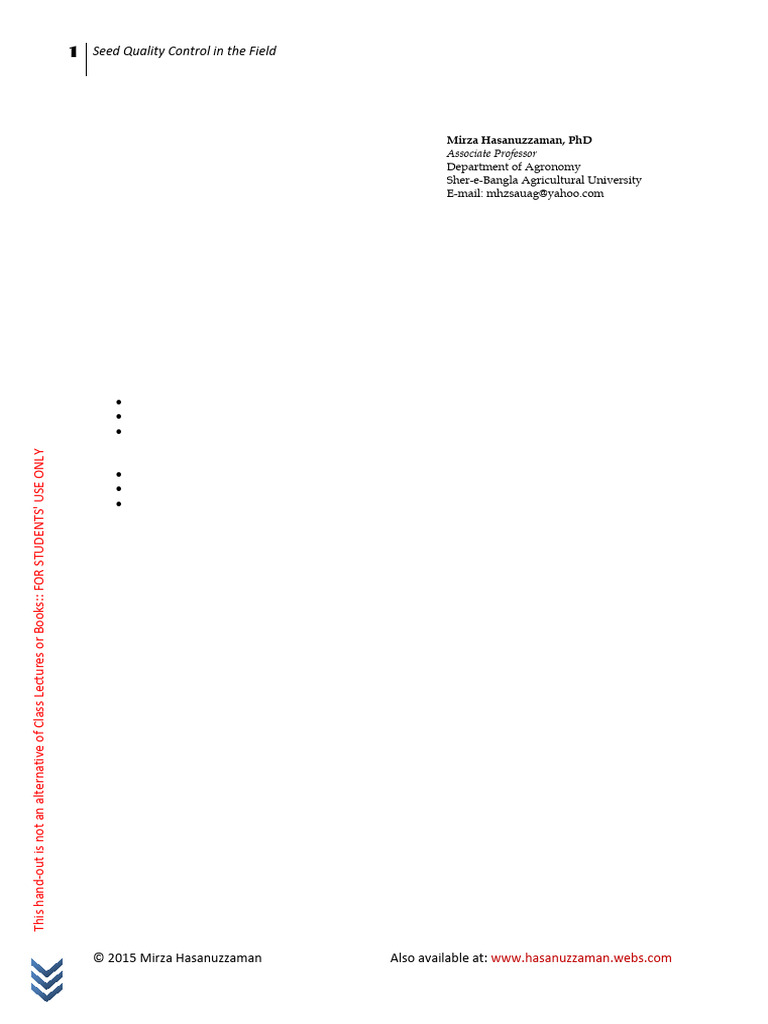 Seed Quality Control in The Field | PDF | Weed | Seed