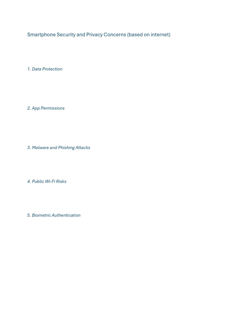 Smartphone Security and Privacy Concerns | PDF