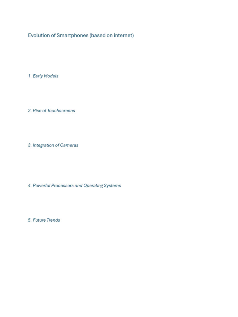 Evolution of Smartphones | PDF