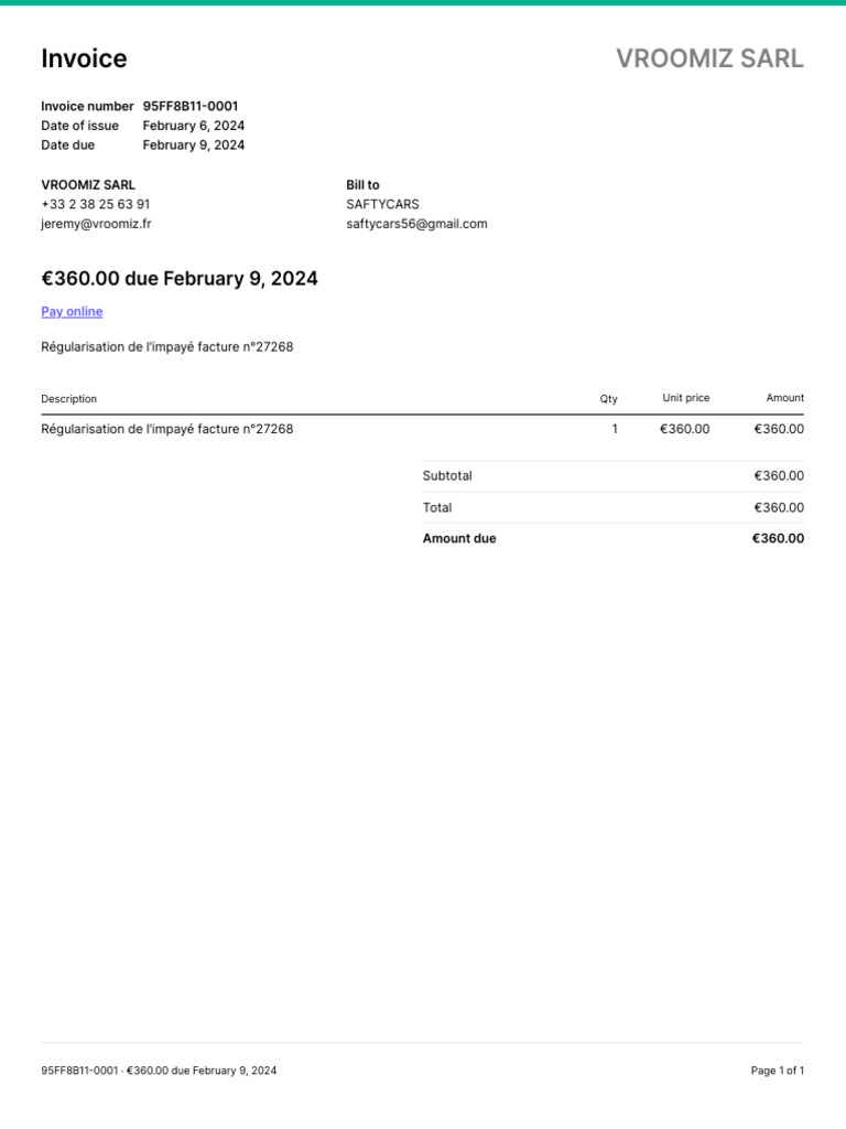 Invoice 95FF8B11 0001 | PDF