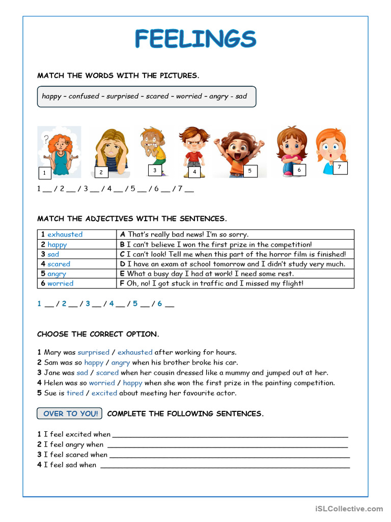 Adjectives - Feelings | PDF