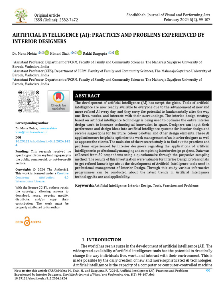 Ai Challenges And Practices In Interior Design Pdf Artificial