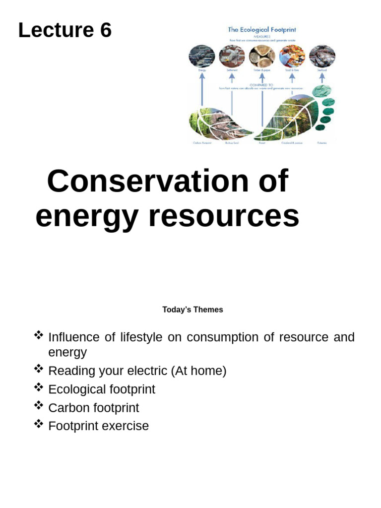 Lecture 6 (Conservation of Energy Resources) - 2 | PDF | World Energy ...