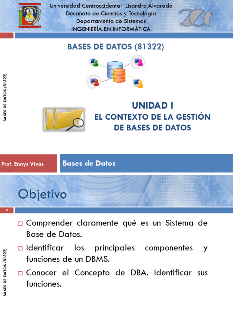 Unidad1 BaseDeDatos | PDF | Bases de datos | Datos