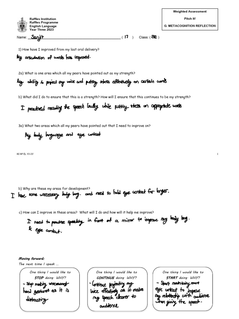 Sanjit Vetriselvan - 3E - 17 - Metocognition | PDF | Cognition | Cognitive Psychology