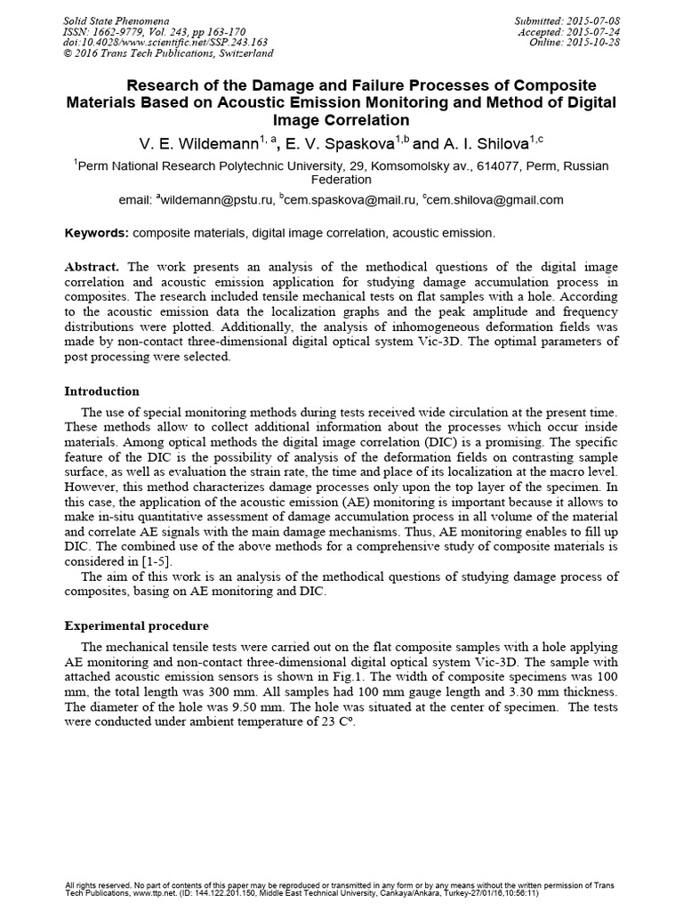Research of The Damage and Failure Processes of Composite Materials ...